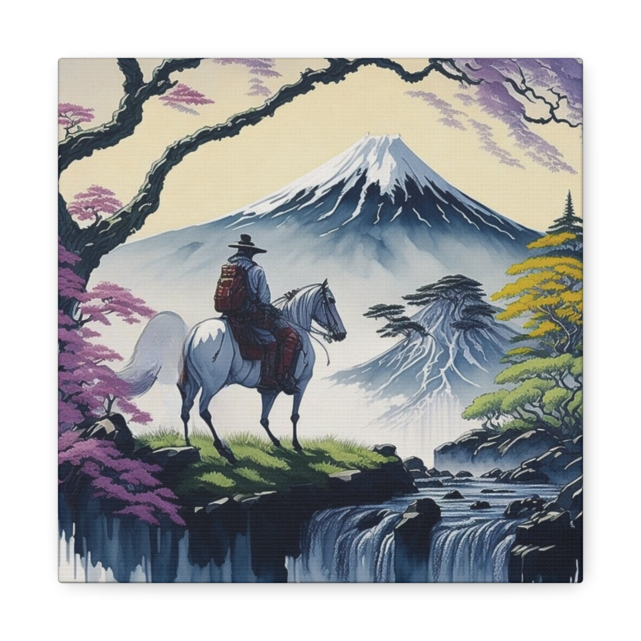 Japanese Landscape Samurai Wall Art Sakura Wall Flower Wall Art ...