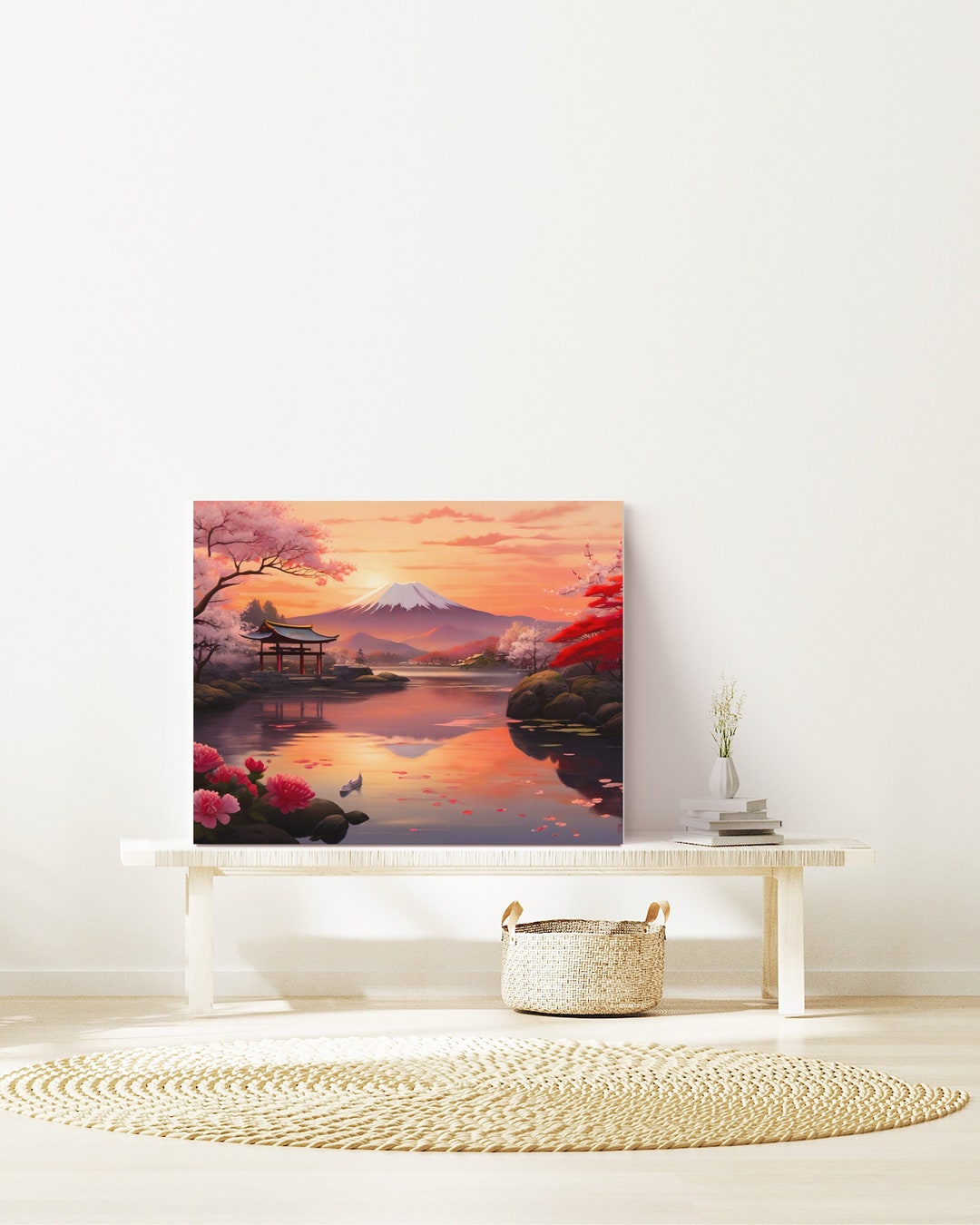 Mount Fuji Asian Wallart Japanese Style Canvas Wallart for Living Room ...
