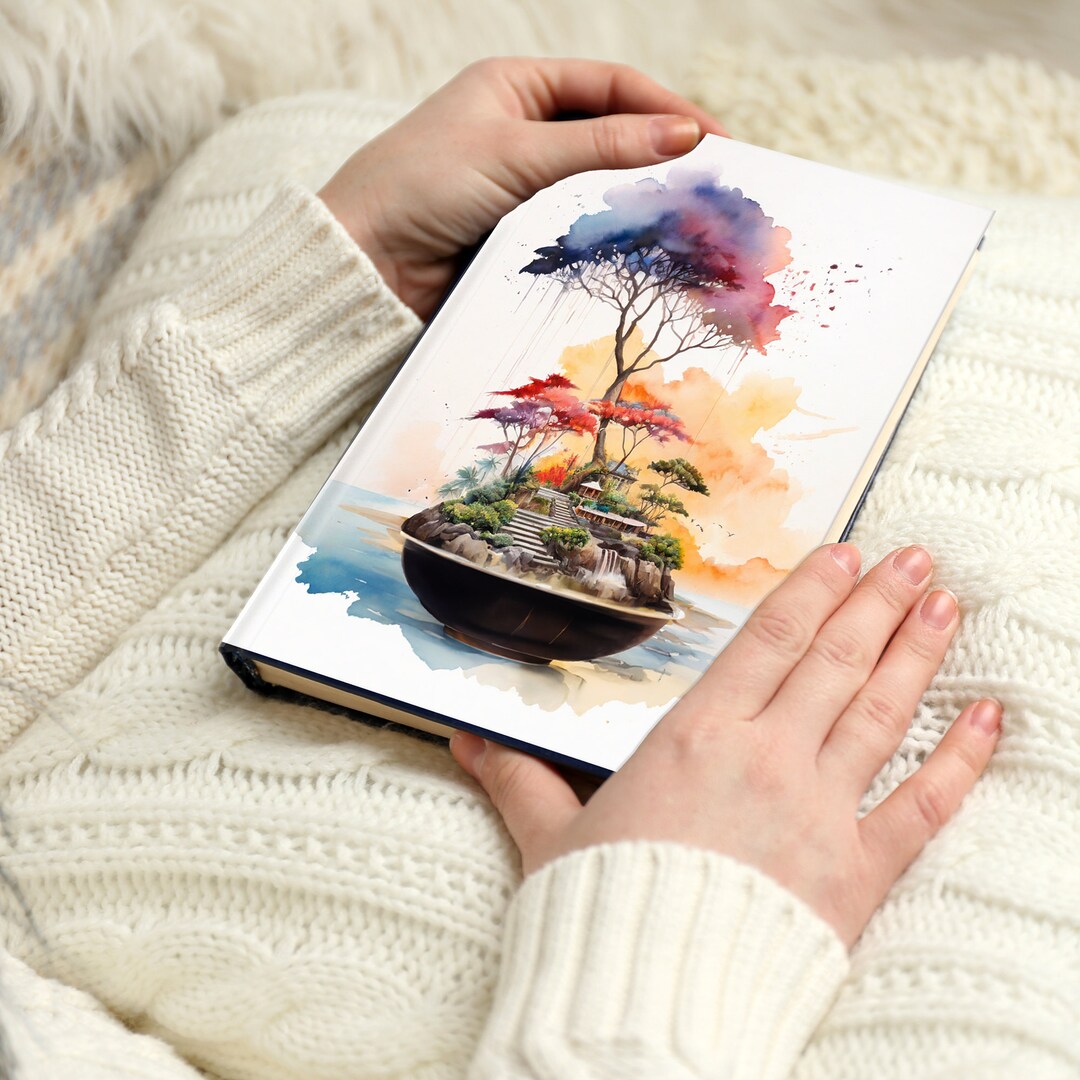 Popular Hardcover Journal Japanese Bonsai Watercolor Impressionism ...