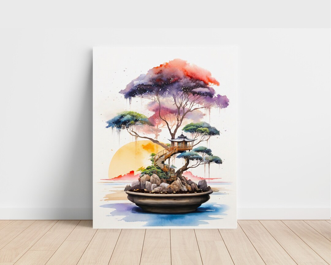 Sandy Beach Bonsai Tree Canvas Print Artful Canvas Print Wall Artful ...
