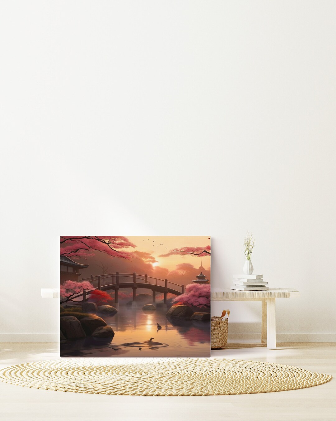 Serene Water Asian Wallart Japanese Style Canvas Decor for Living Room ...
