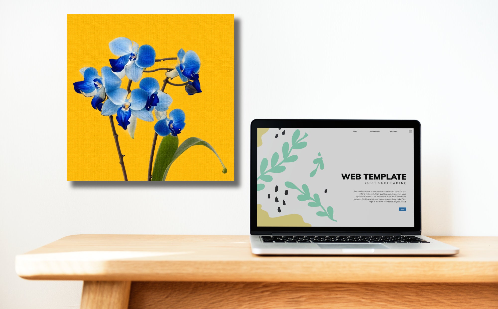Blue Orchid Wall Art for Living Room Art Canvas Pop Style Color Orchid ...