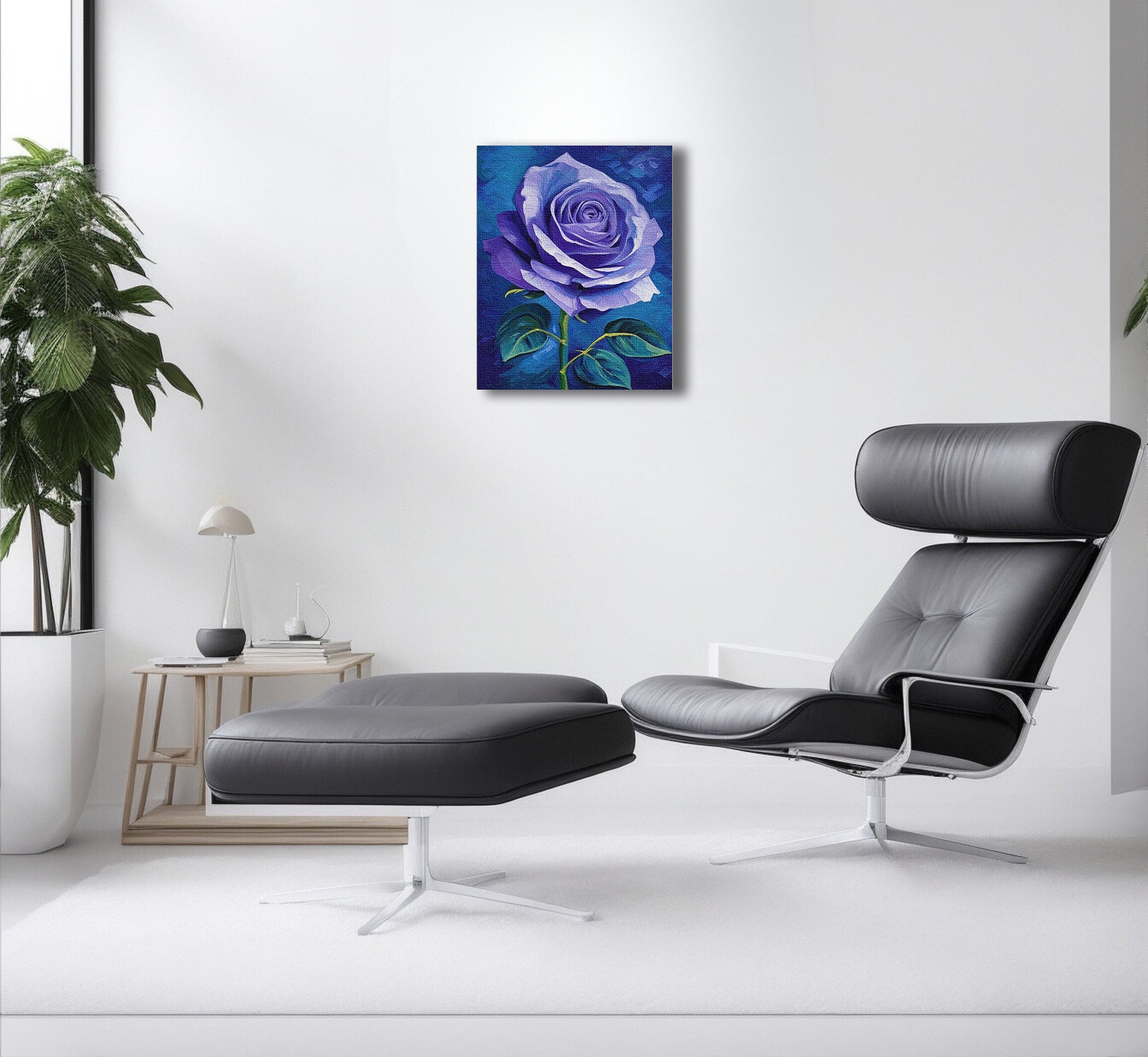 Purple Rose Canvas Wall Art Rose Wall Flower Laundry Room Floral Wall ...