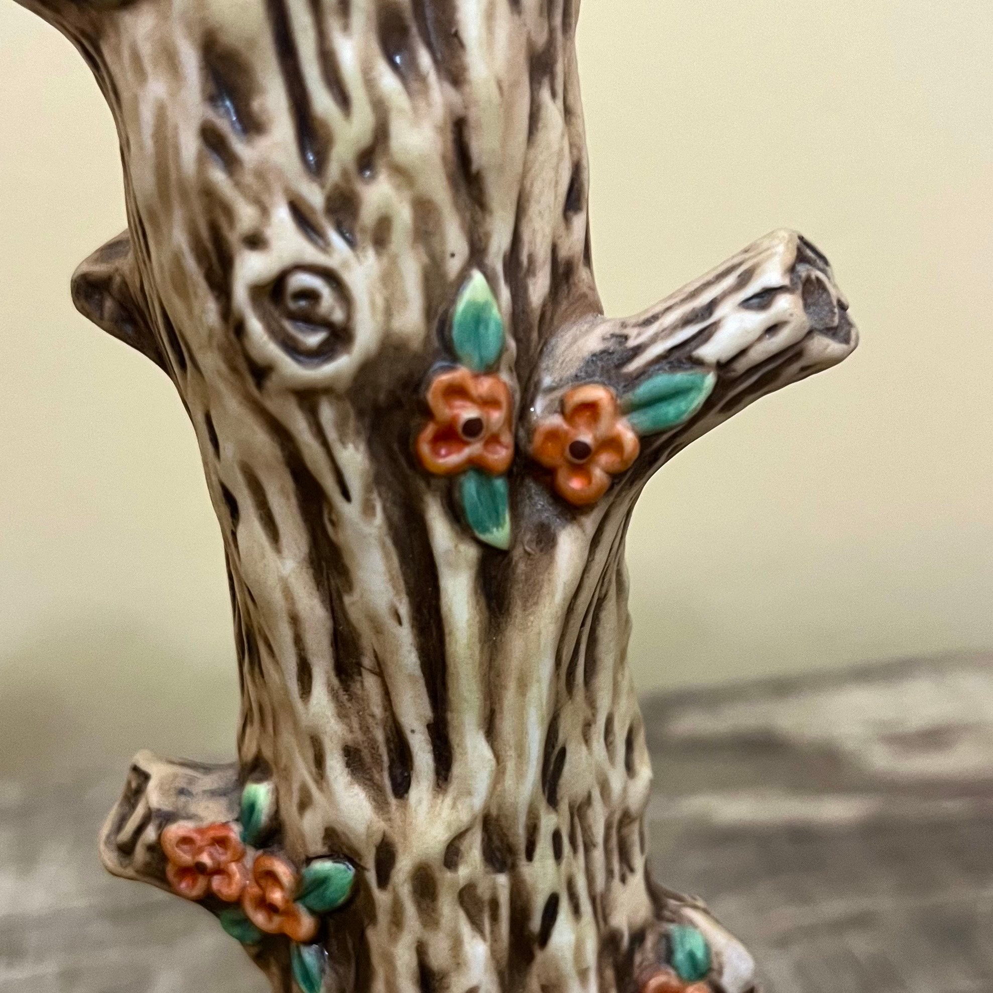 Vintage Goebel Hummel Display Floral Tree Trunk Candlestick Holders ...