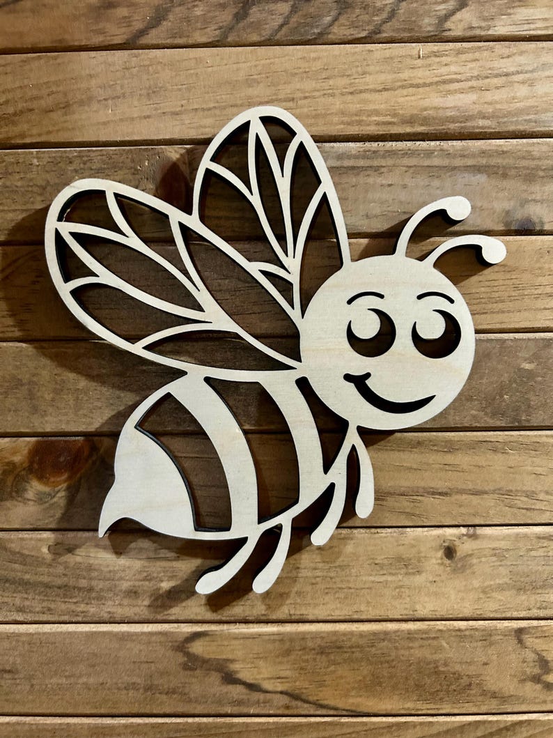 Bumble Bee Wall Art (1/4" Thick, Laser Cut Out) Unfinished Wood - Etsy