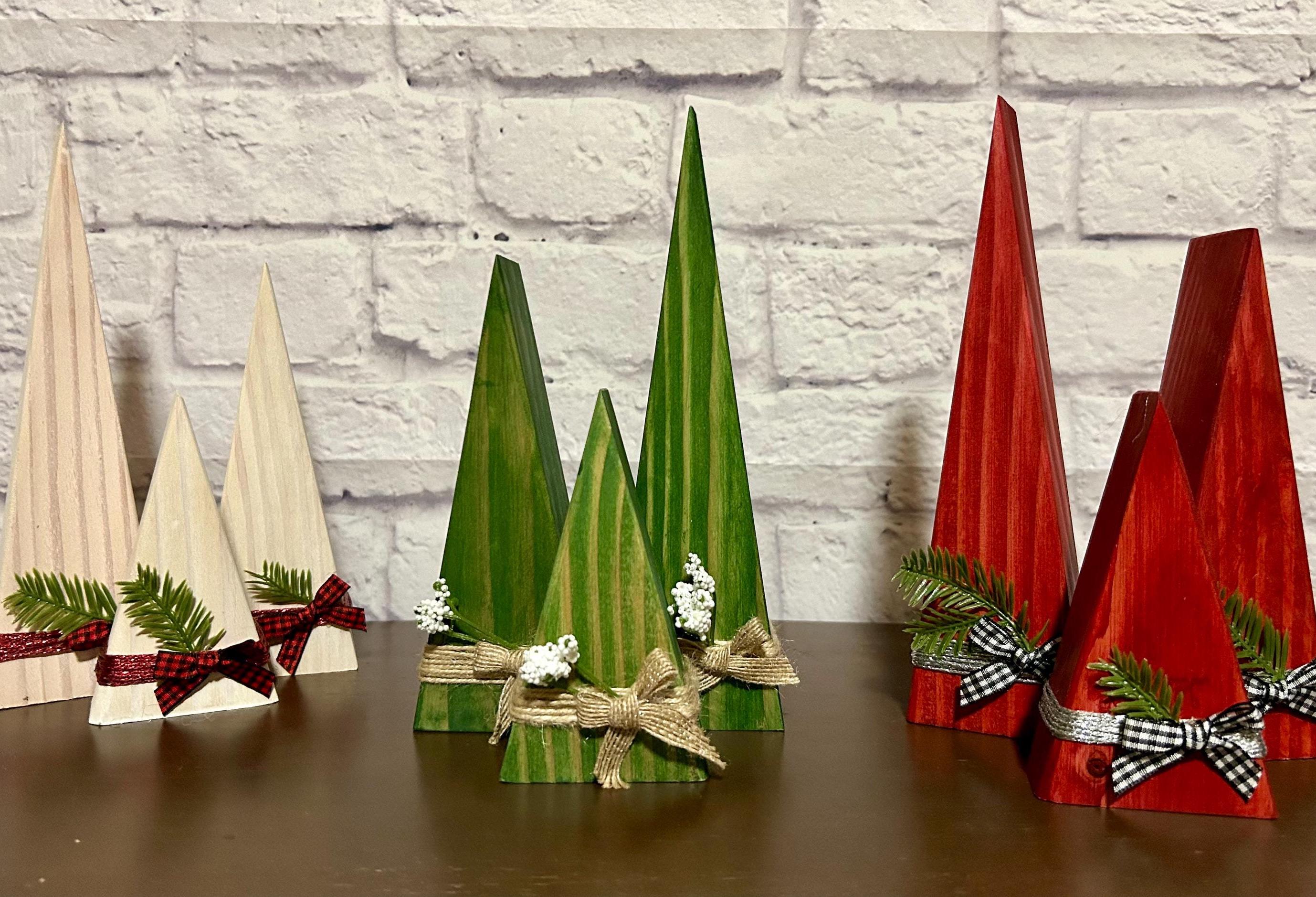 Decorated Christmas Tree Trio, Shelf Sitters, Festive Decor, Holiday ...