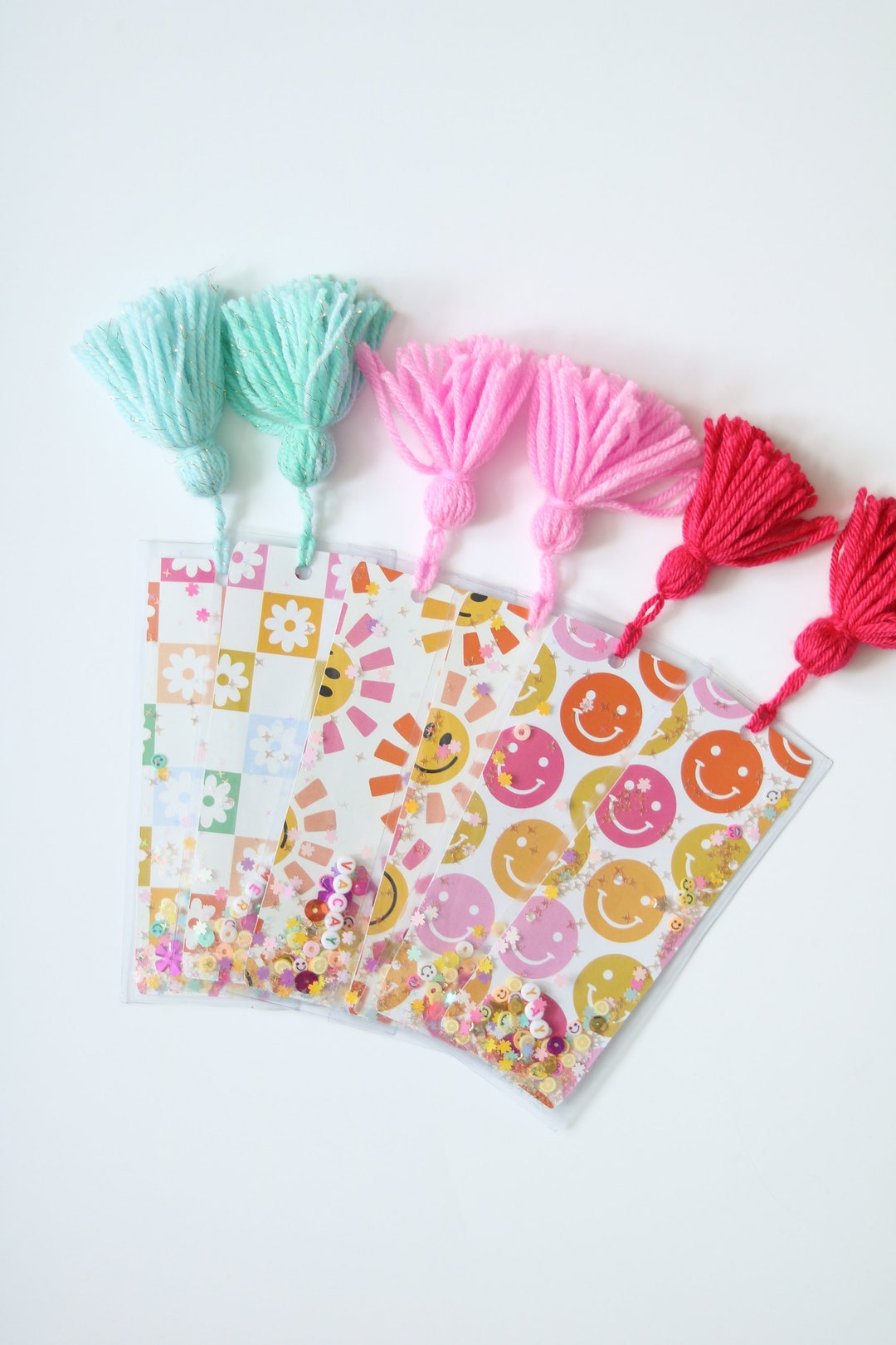 Shaker Bookmark - Summer Bookmark - Glitter Bookmark - Confetti ...