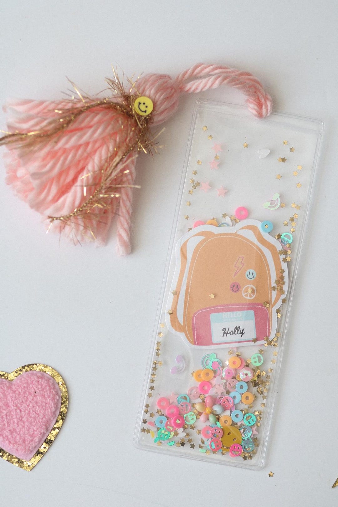 Custom Name Shaker Bookmark - Confetti Bookmark - Etsy