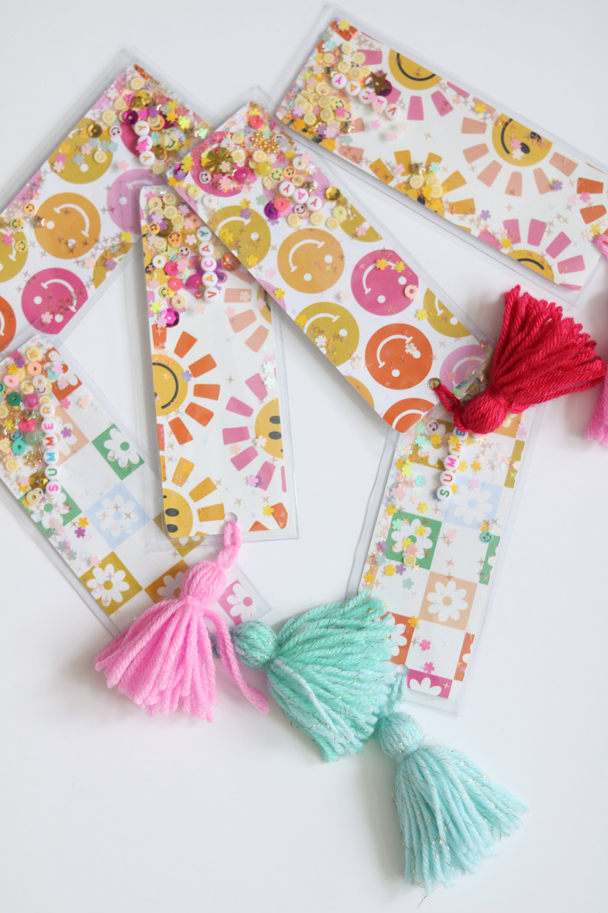 Shaker Bookmark Summer Bookmark Glitter Bookmark - Etsy