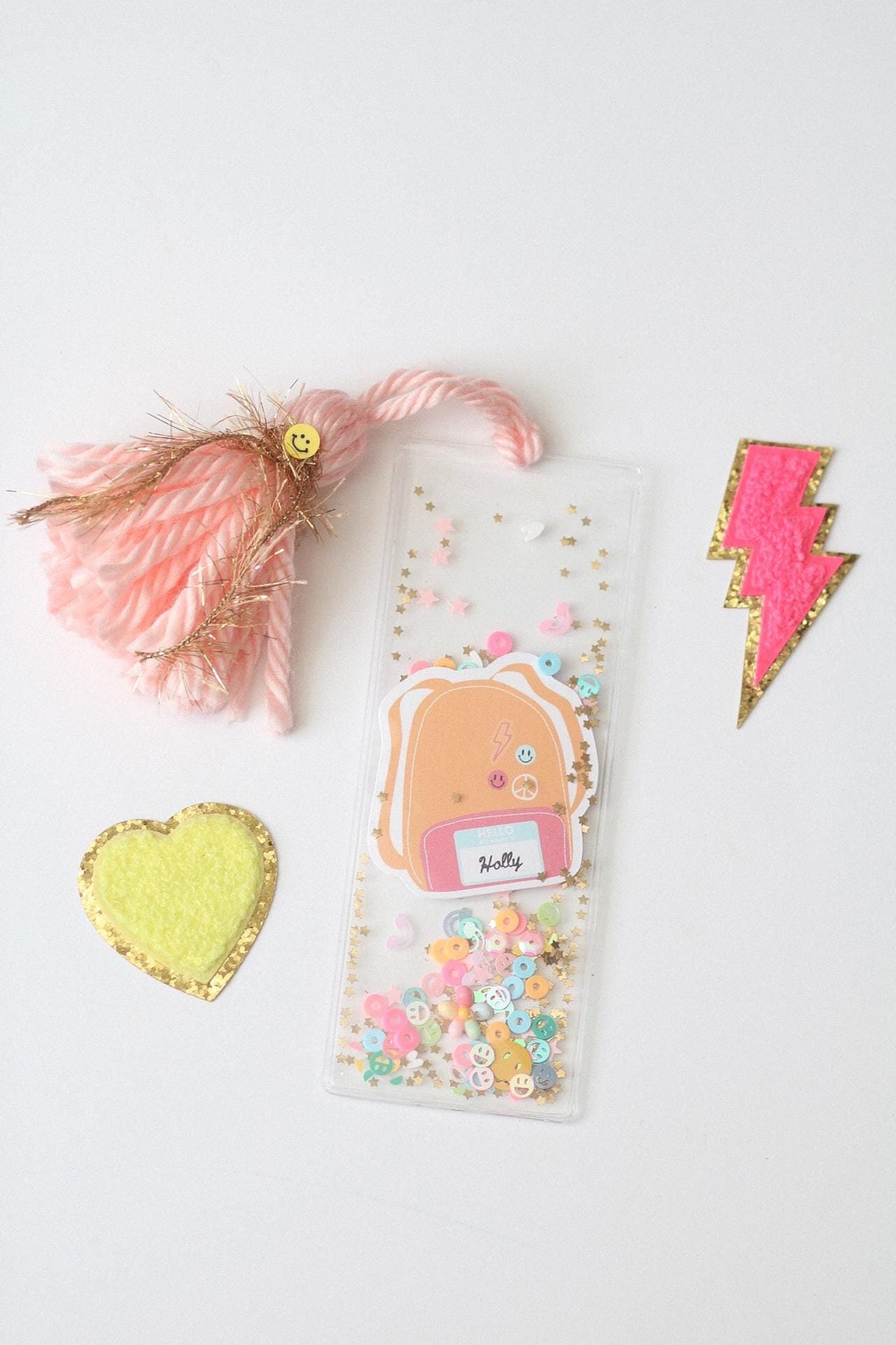 Custom Name Shaker Bookmark - Confetti Bookmark - Etsy