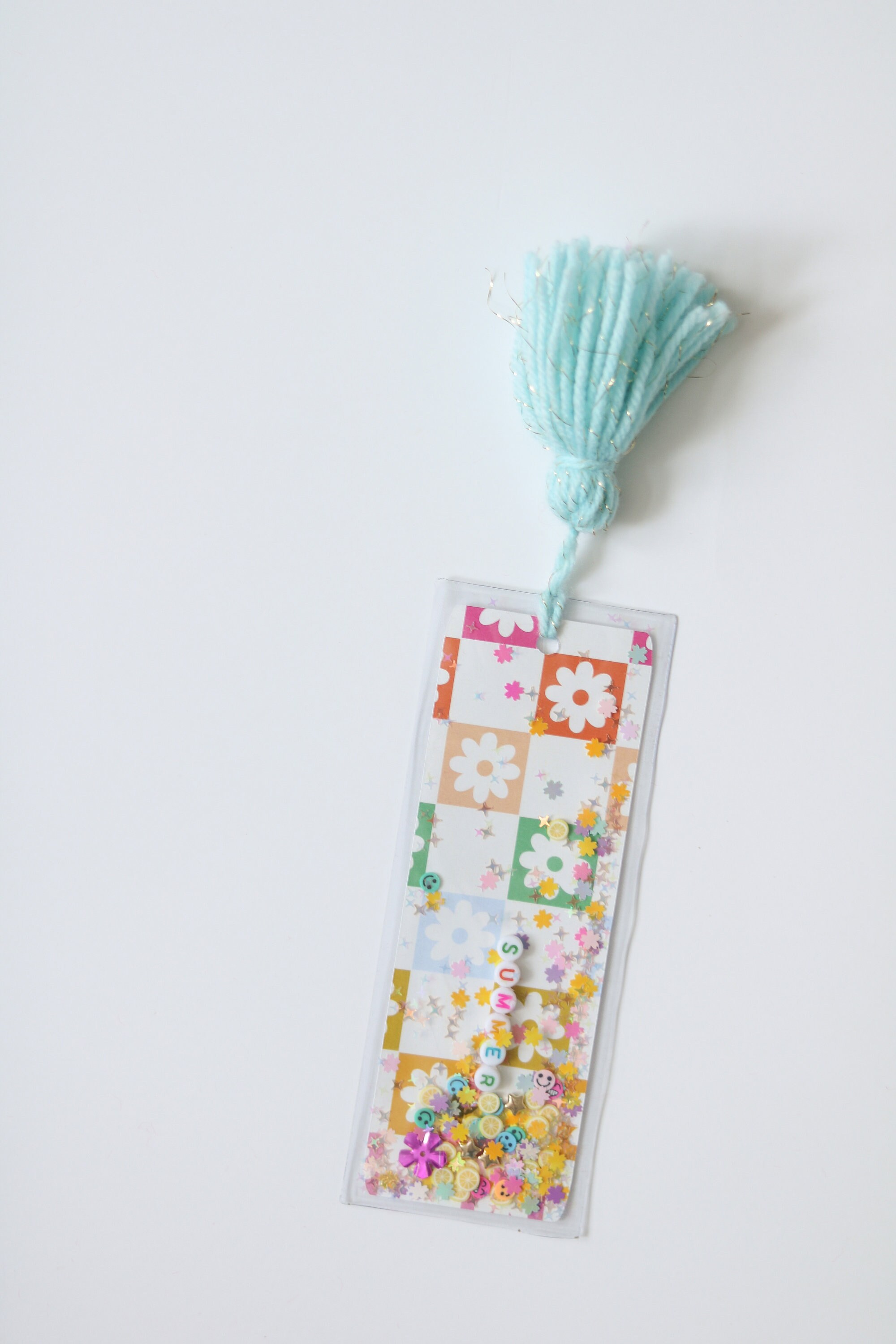 Shaker Bookmark Summer Bookmark Glitter Bookmark - Etsy