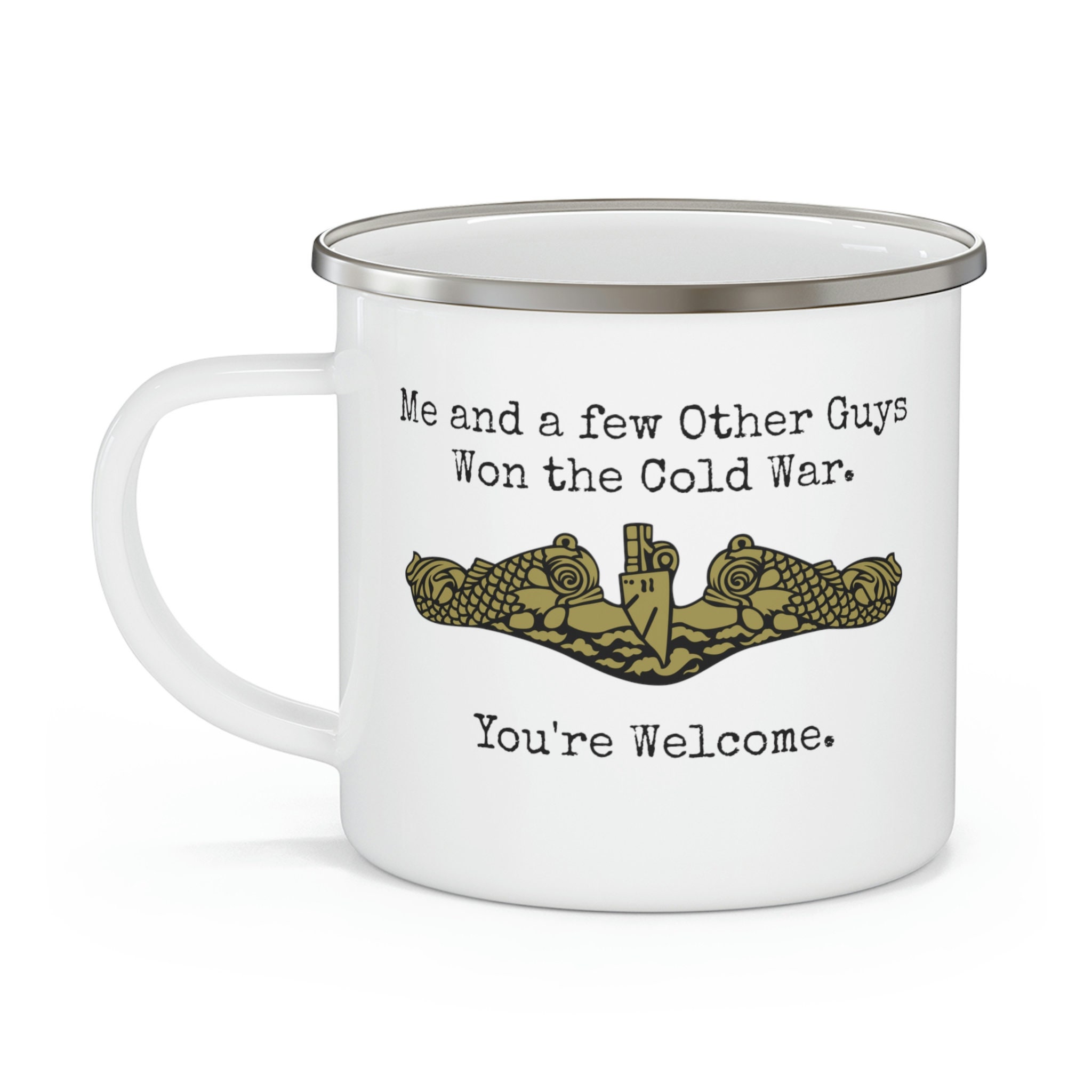 Submarine Gold Dolphins Enamel Camping Mug Officers Submarine Warfare ...