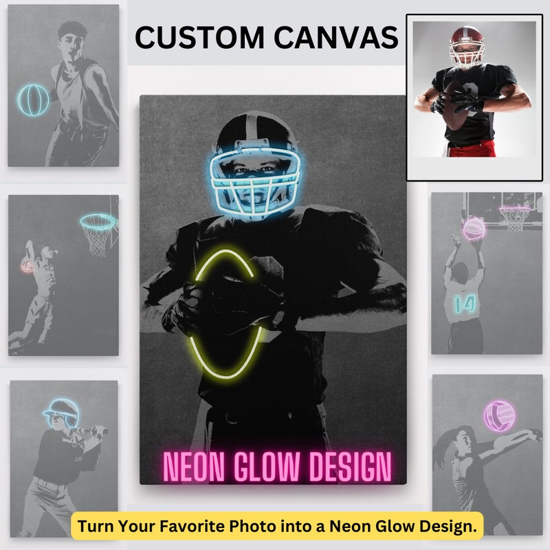Neon Canvas Art - Etsy