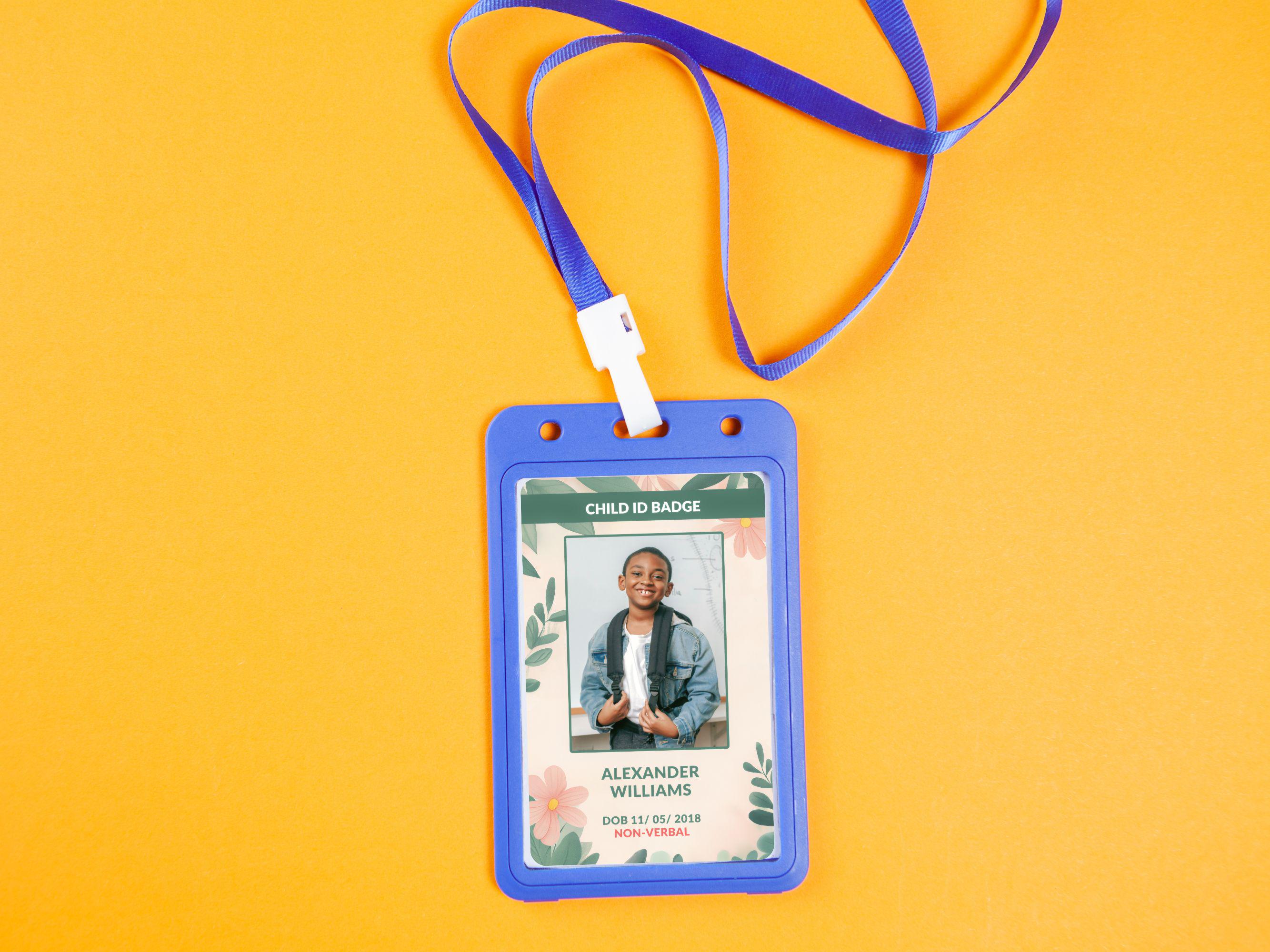 Back to School Child ID Card, Template, Editable Canva Design ...