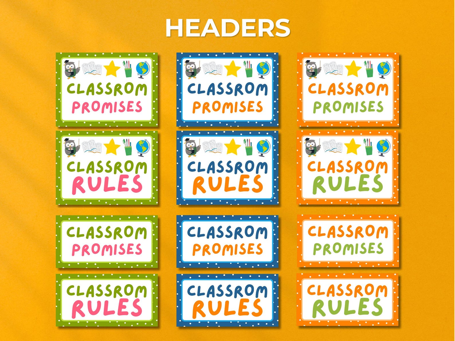 Editable Classroom Rules Poster Set - Behavior and Promises Signs for ...