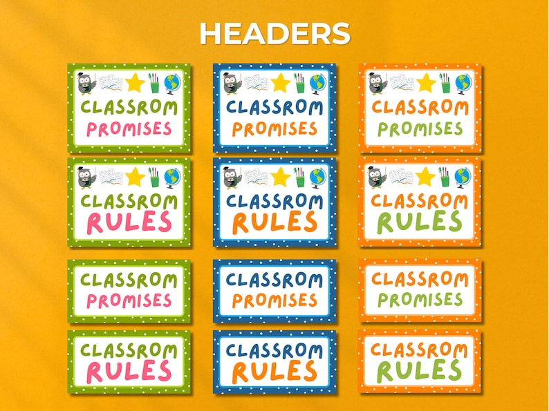 Editable Classroom Rules Poster Set - Behavior and Promises Signs for ...