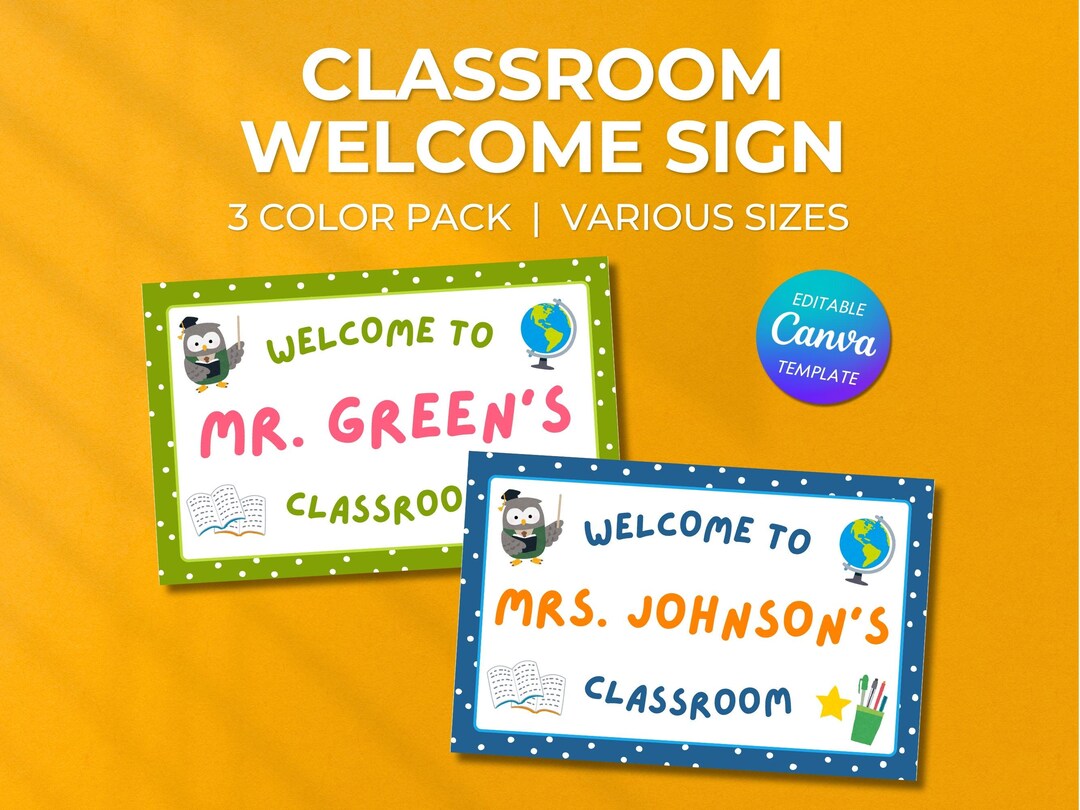 Editable Classroom Welcome Sign - Back to School Poster - Etsy UK