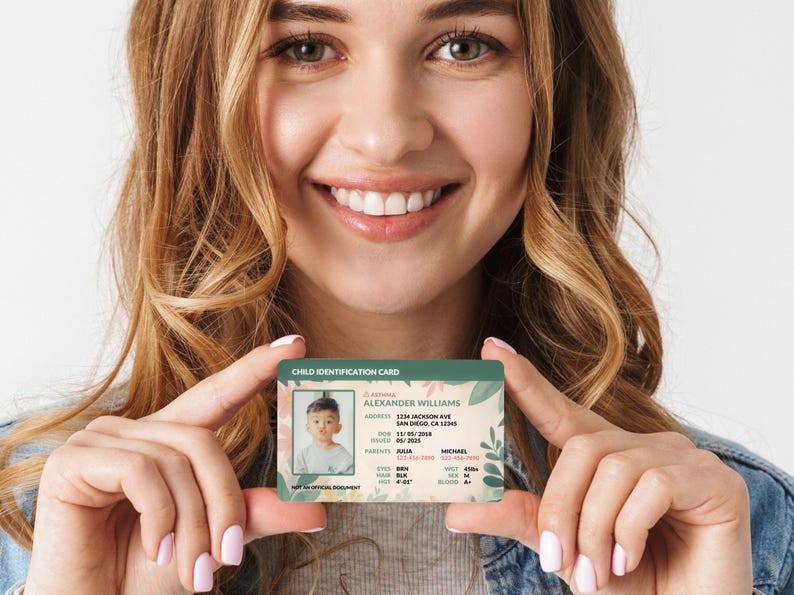 Back to School Child ID Card, Template, Editable Canva Design ...