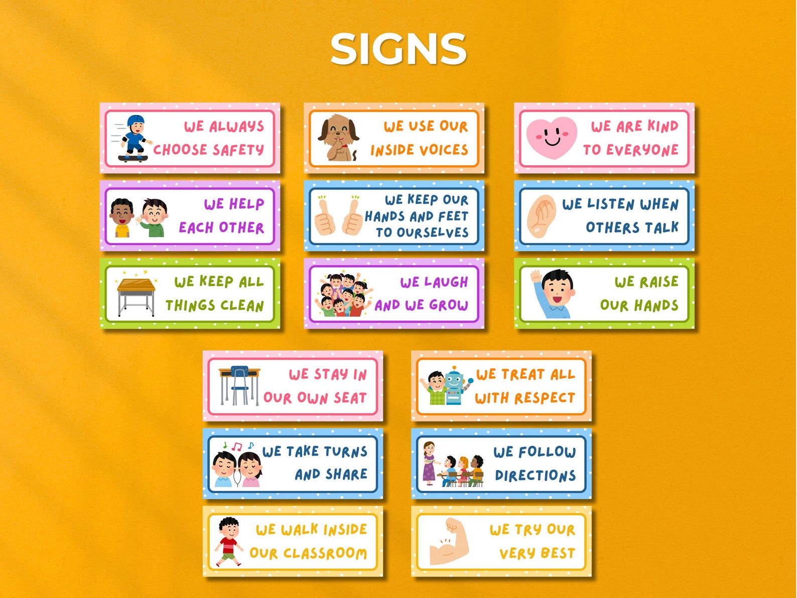 Editable Classroom Rules Poster Set - Behavior and Promises Signs for ...