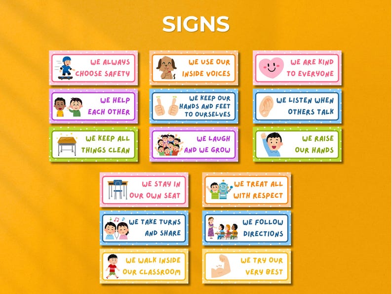 Editable Classroom Rules Poster Set - Behavior and Promises Signs for ...