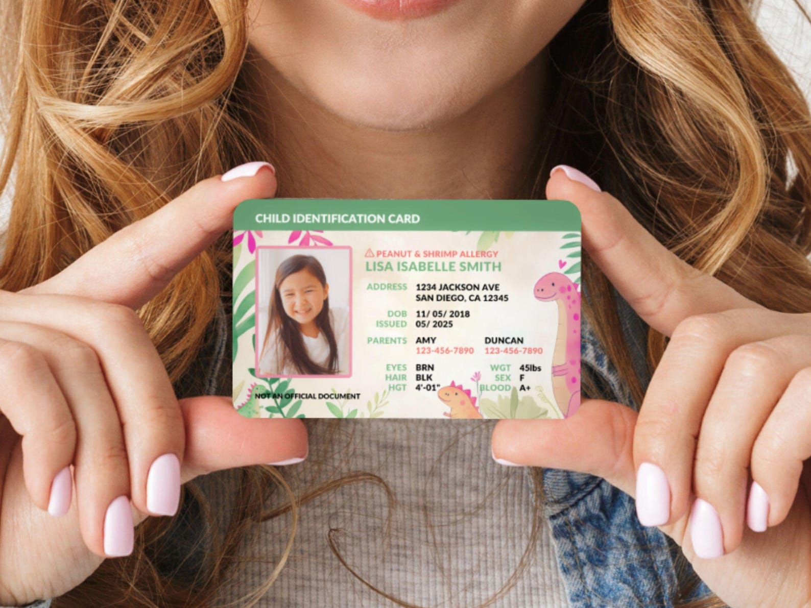 Back to School Child ID Card, Template, Editable Canva Design ...