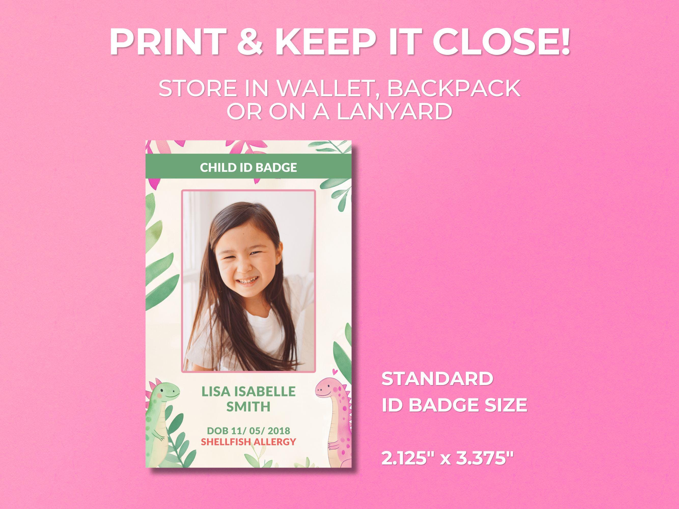 Back to School Child ID Card, Template, Editable Canva Design ...