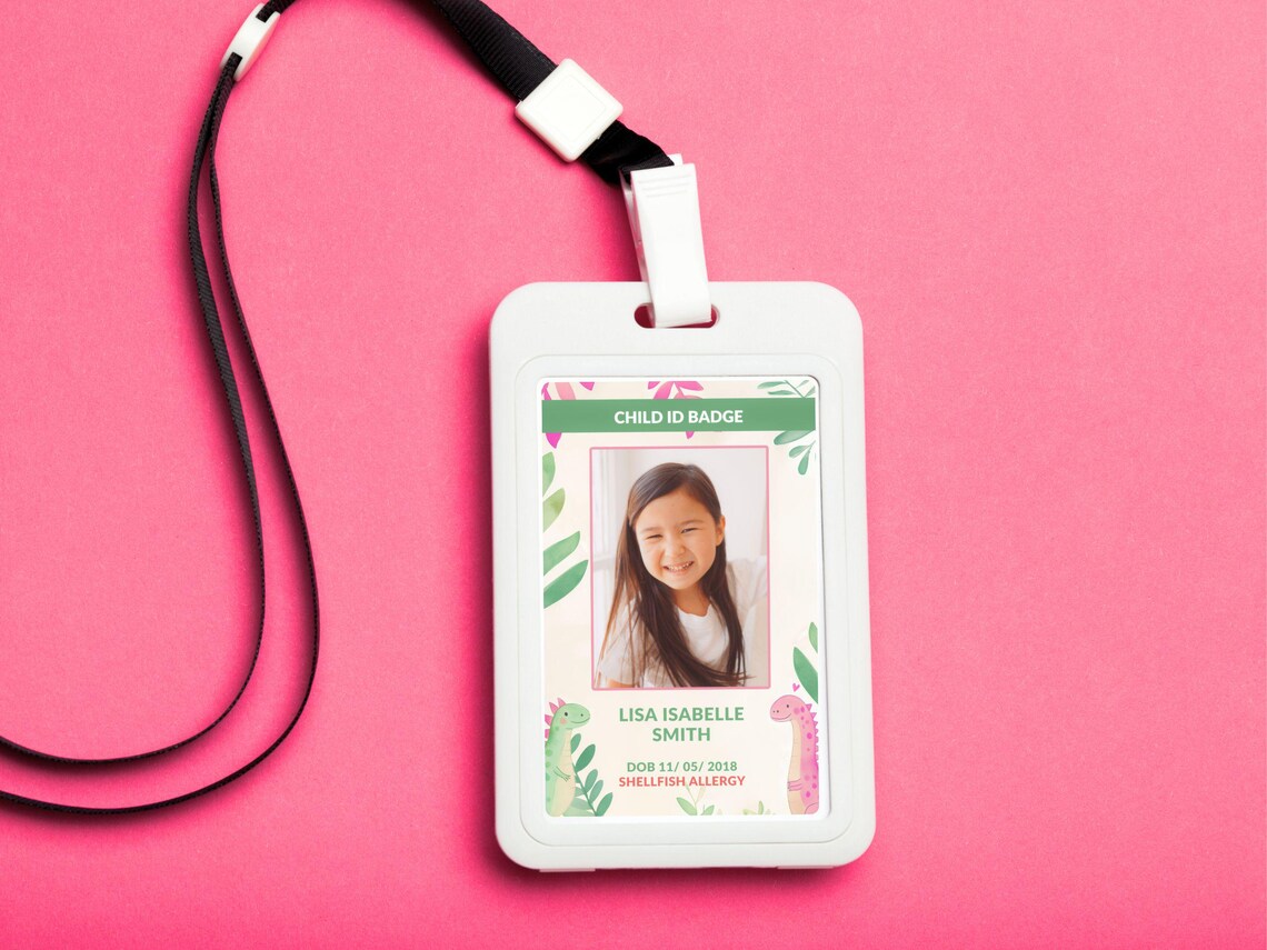 Back to School Child ID Card, Template, Editable Canva Design ...