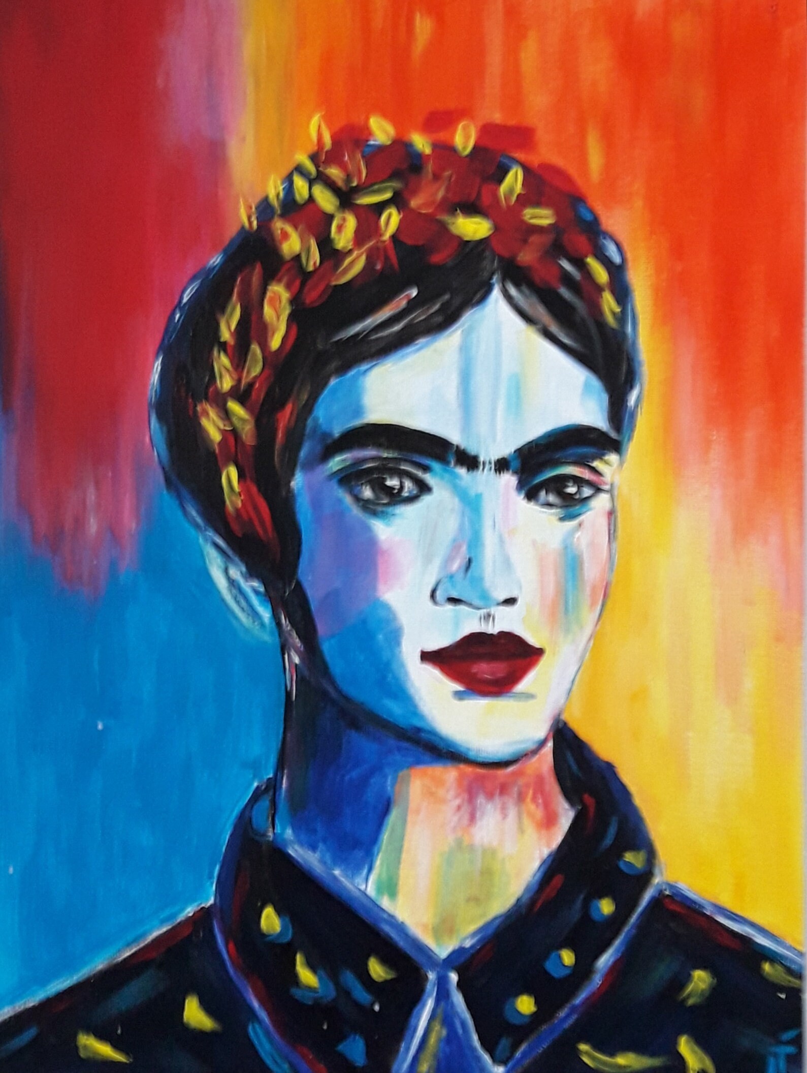 Acrylic Painting on Canvas frida Kahlo Strong Woman Diva Celebrities ...