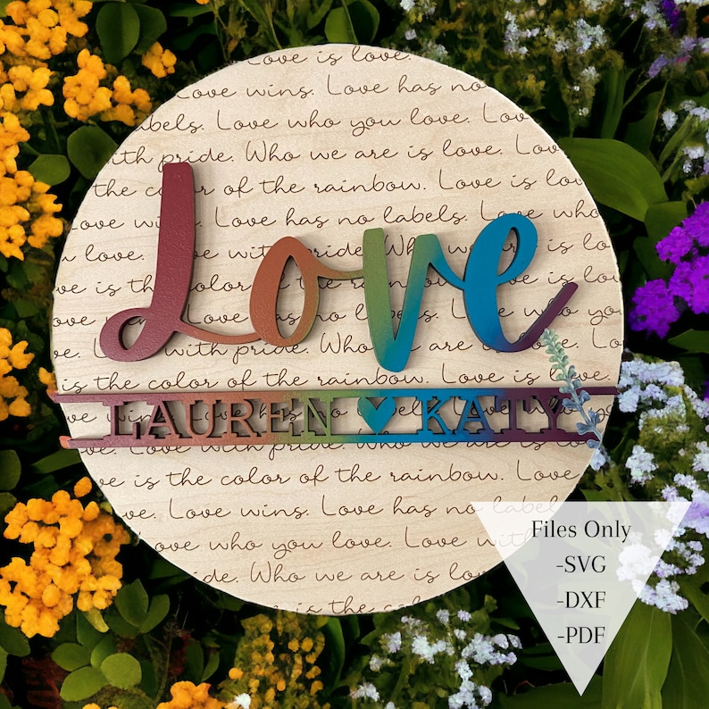 Engraved Love is Love Sign SVG DXF PDF Files Laser Svg File - Etsy