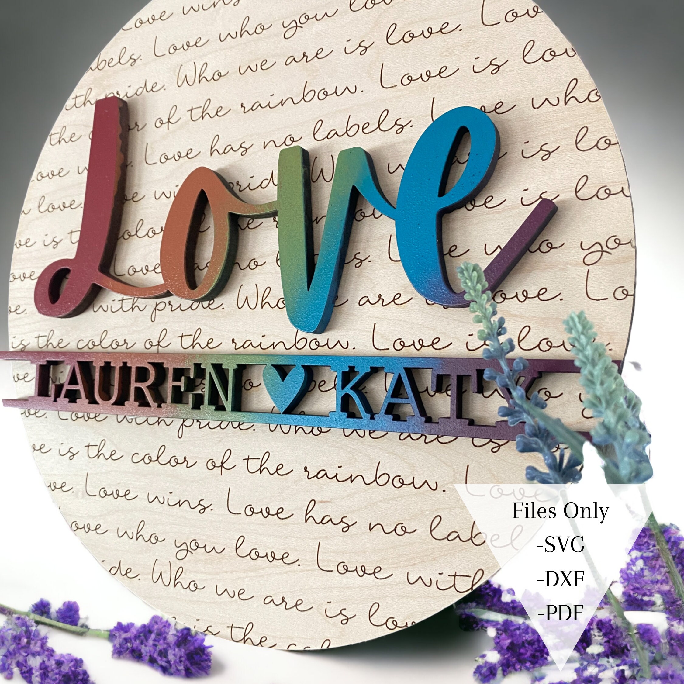 Engraved Love is Love Sign SVG DXF PDF Files | Laser Svg File | Gay ...