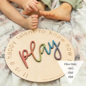 Play Decor Sign SVG DXF PDF Files | Laser Svg File | Preschool Sign ...