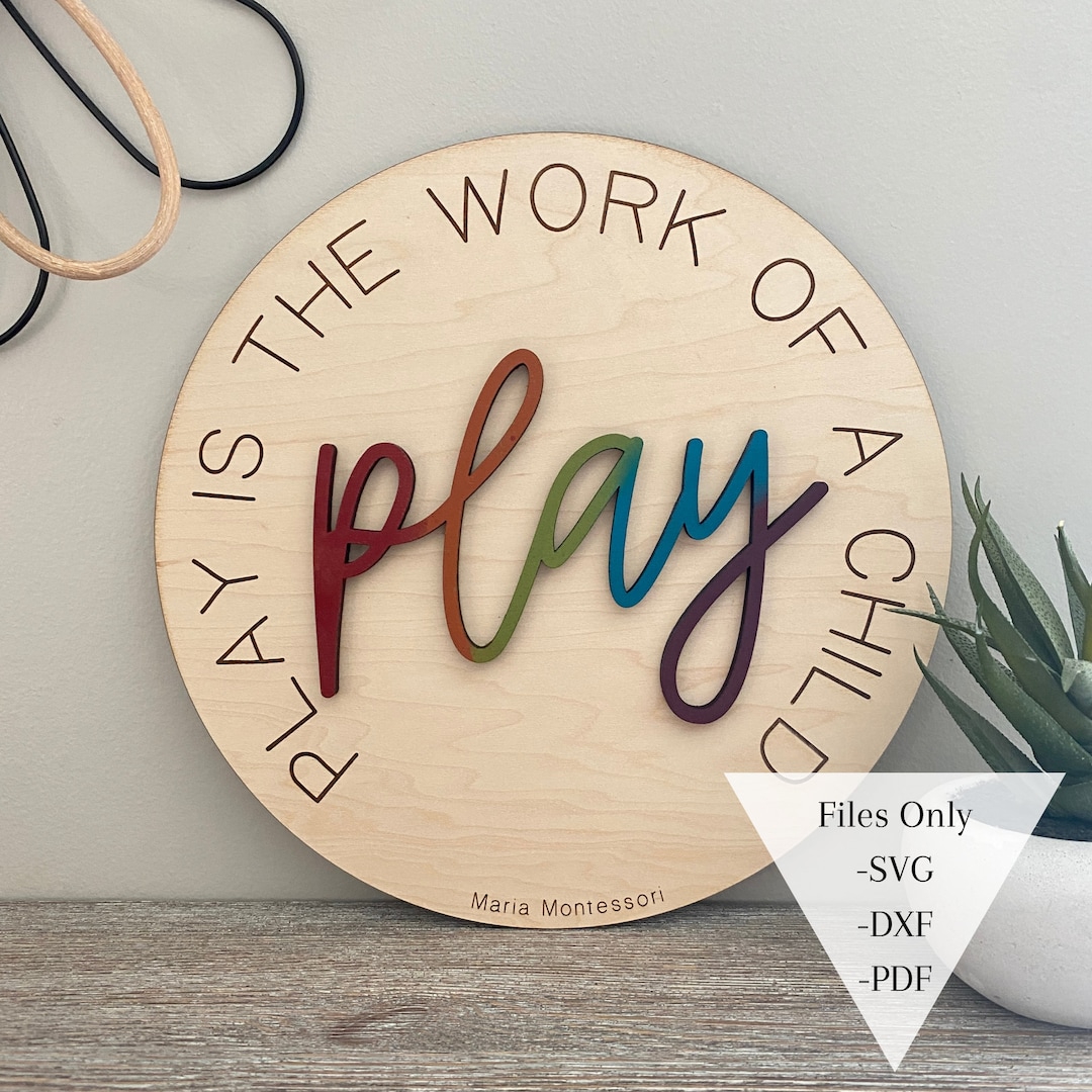 Daycare Decor Play Sign SVG DXF PDF Files | Laser Svg File | Preschool ...