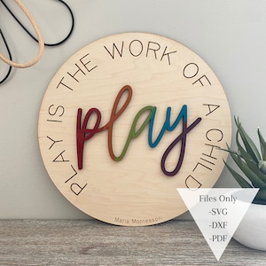 Daycare Decor Play Sign SVG DXF PDF Files | Laser Svg File | Preschool ...