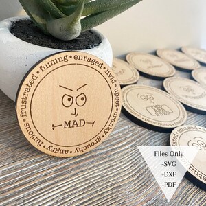 Emotion Tokens Set of 12 | SVG DXF PDF | Digital File for Laser Cutting ...
