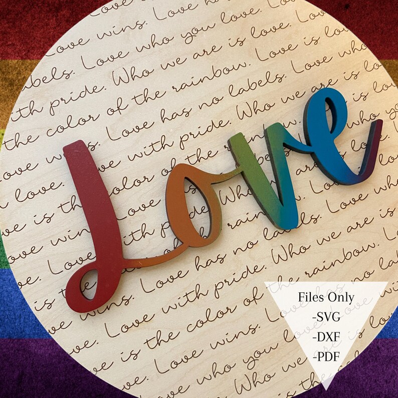 Engraved Love is Love Sign SVG DXF PDF Files Laser Svg File - Etsy