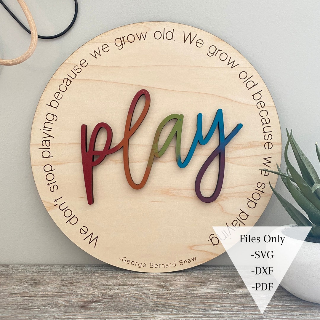 Playroom Decor Sign SVG DXF PDF Files | Laser Svg File | Preschool Sign ...