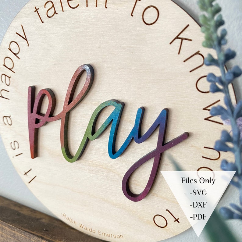 Play Decor Sign SVG DXF PDF Files Laser Svg File Preschool - Etsy