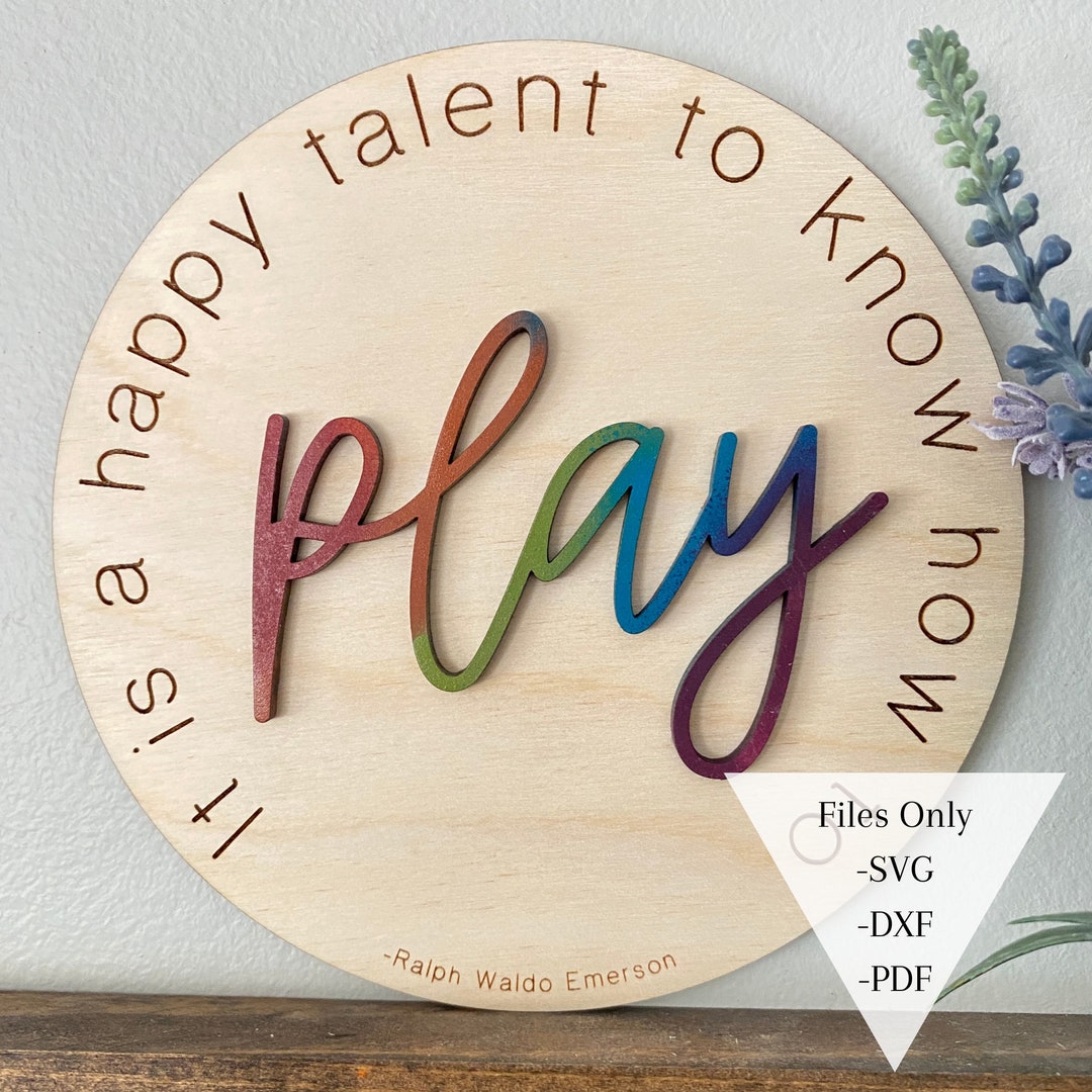 Play Decor Sign SVG DXF PDF Files | Laser Svg File | Preschool Sign ...