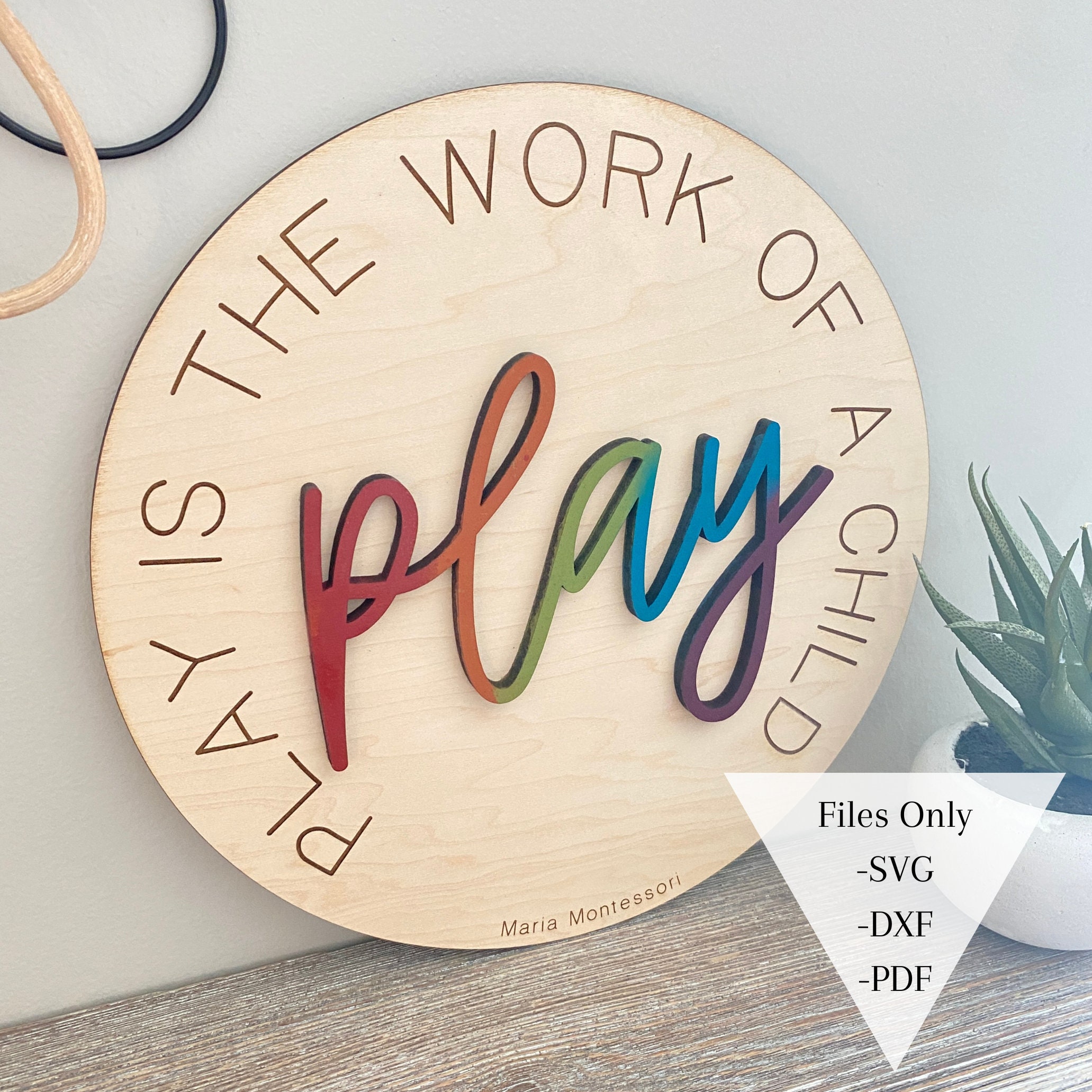 Daycare Decor Play Sign SVG DXF PDF Files | Laser Svg File | Preschool ...