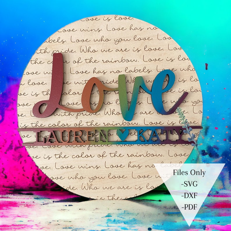 Engraved Love is Love Sign SVG DXF PDF Files Laser Svg File - Etsy