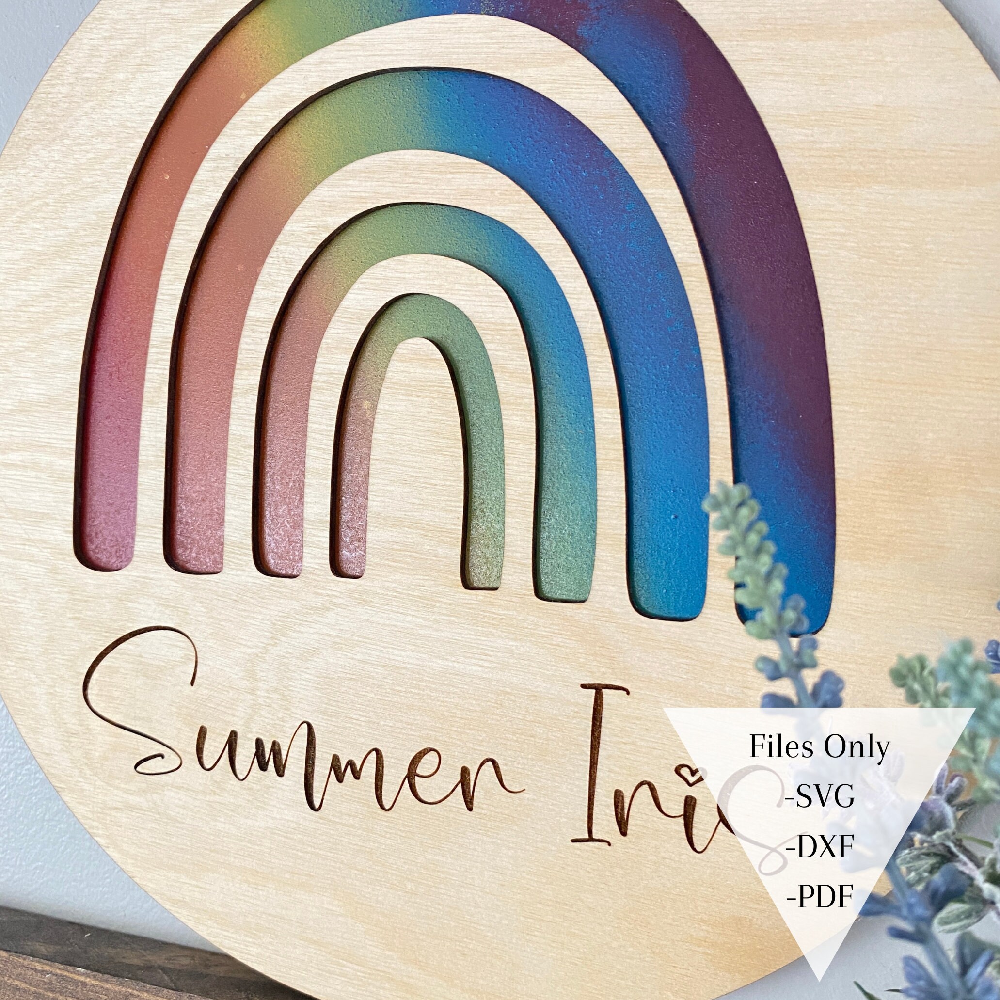 Rainbow Name Sign Digital File SVG DXF PDF Files Laser Svg - Etsy