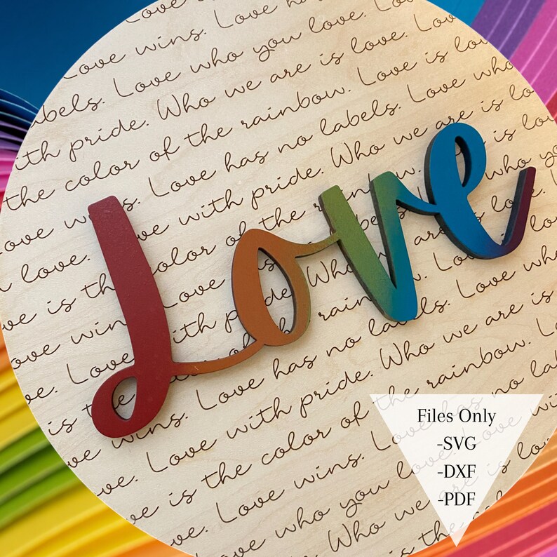 Engraved Love is Love Sign SVG DXF PDF Files Laser Svg File - Etsy