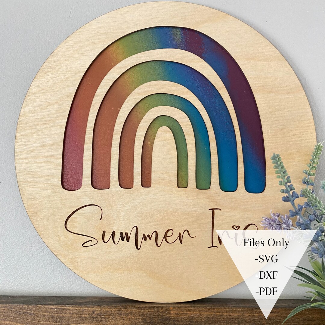 Rainbow Name Sign Digital File | SVG DXF PDF Files | Laser Svg File ...