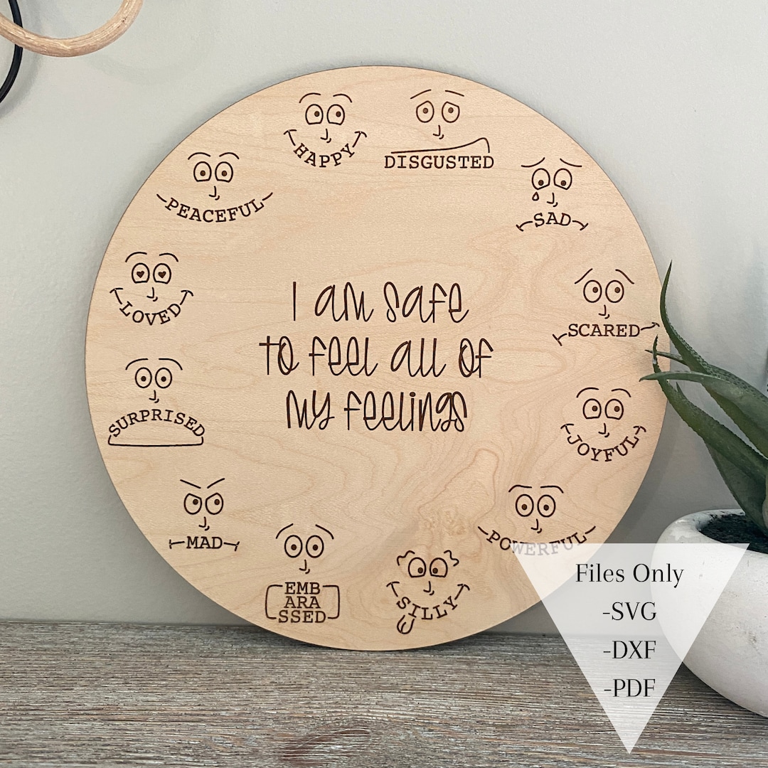 Feelings Wheel SVG DXF PDF Digital File for Laser Cutting | Laser File ...