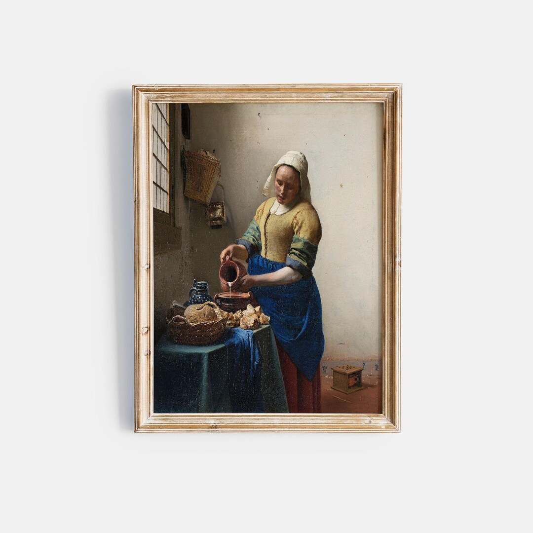 Johannes Vermeer Art | the Milkmaid | Antique Printable | Vintage ...