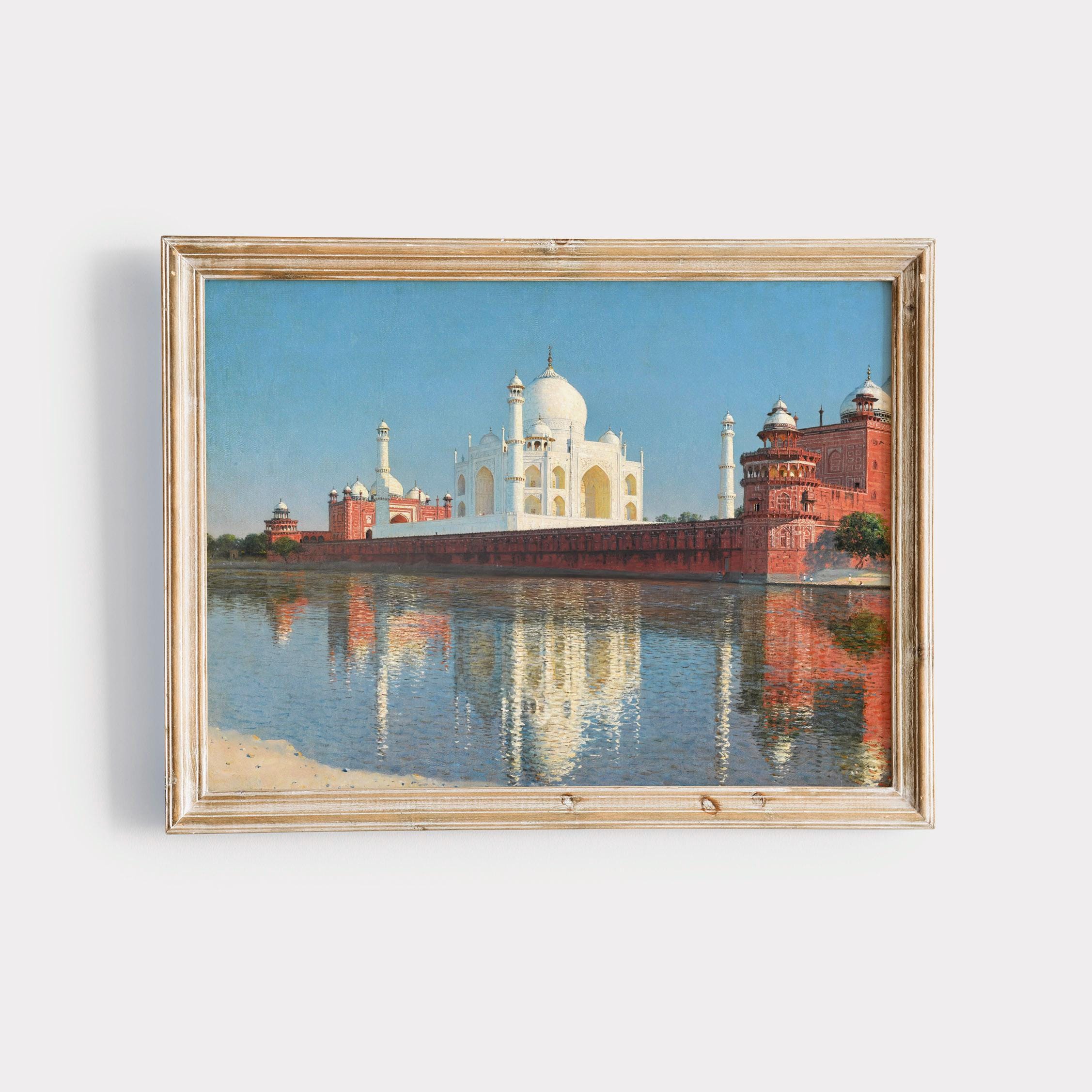 Taj Mahal Painting | Indian Art | Exotic Eastern Artwork | Boho Chic ...