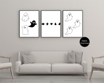Spooky Halloween Wall Set PRINTABLE Minimalist Halloween - Etsy