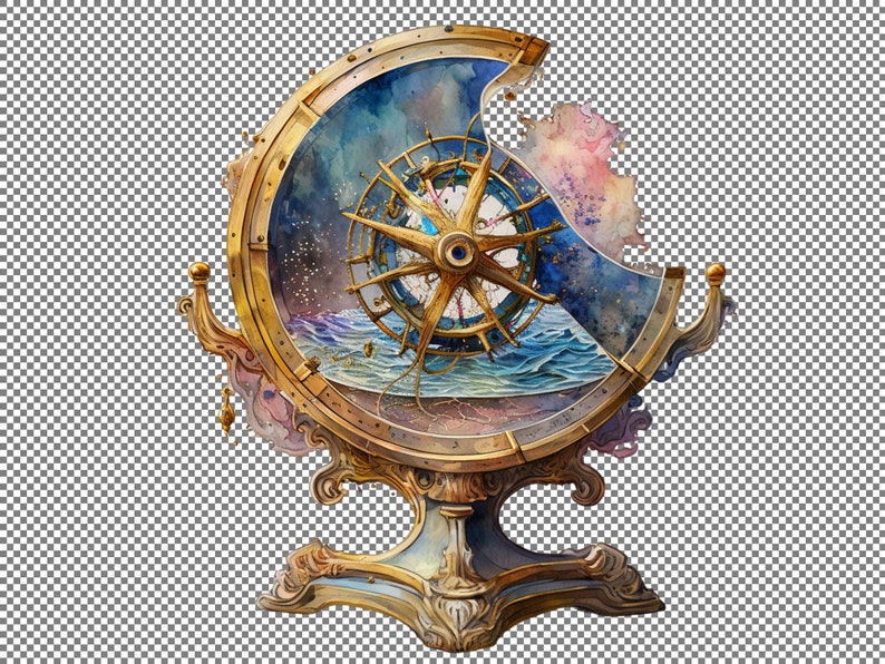 Celestial Astrolabe Graphic Designs, 20 Printable Digital Art Set for ...