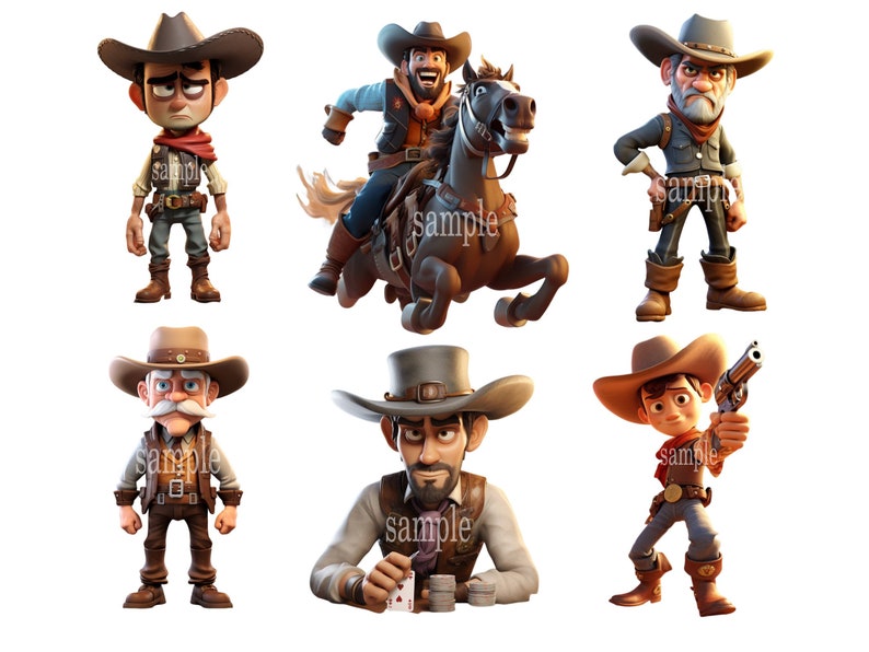 Wild West Cowboy Clipart, Western Clipart, American West Clipart, Funny ...