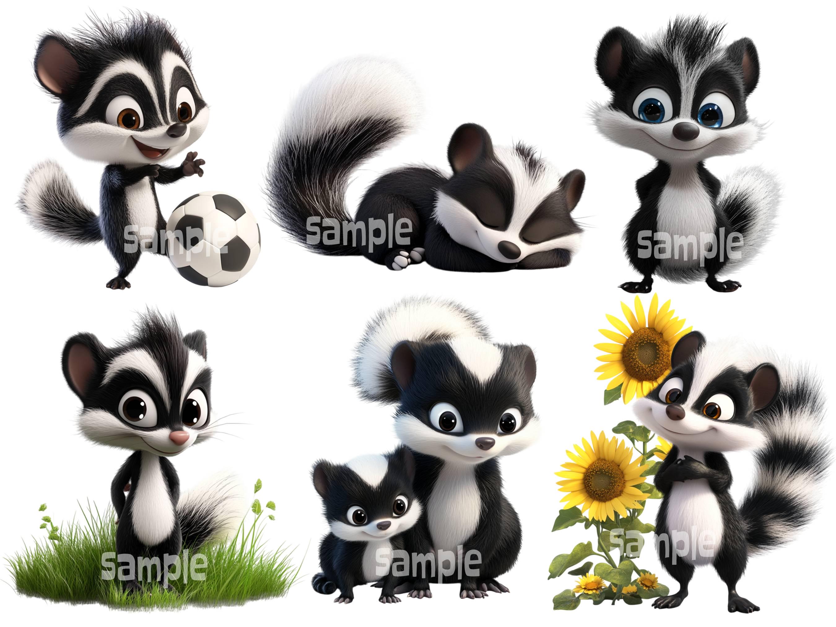 Skunk Clipart Set, Woodland Nursery Art (digital Download, 300 DPI Pngs ...